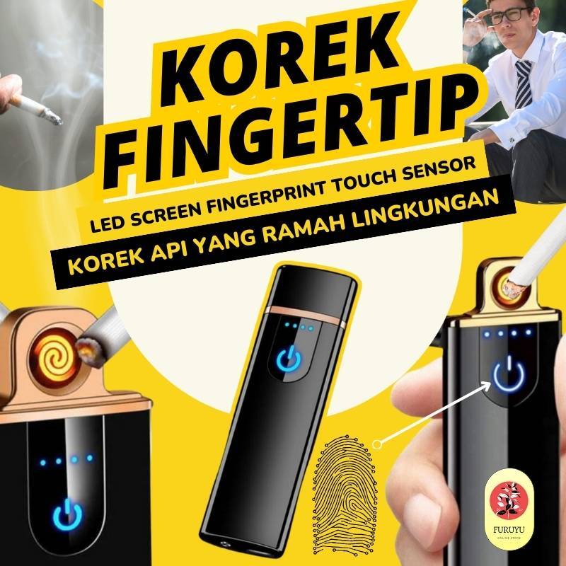Jual Korek Api Elektrik Electric Electrik Lighter Fingerprint Slim ...