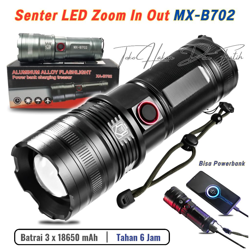 Jual Senter Zoom In Out B70 2000 Lumens Flashlight XA-B702 Bisa ...