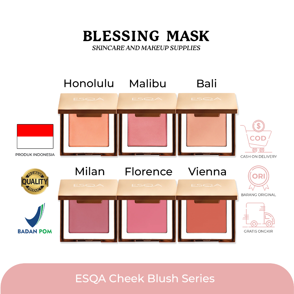 Jual ESQA Blush | Blush on Wajah | Vegan | Halal | Shopee Indonesia