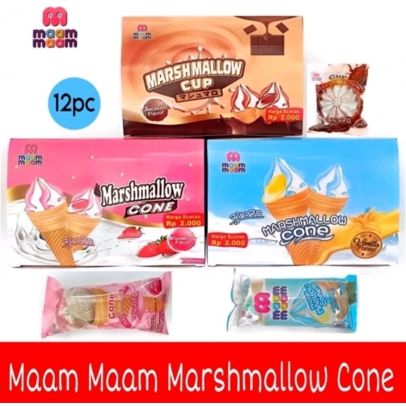 Jual Maam Maam Marshmallow Cone Isi 12 Pcs | Shopee Indonesia