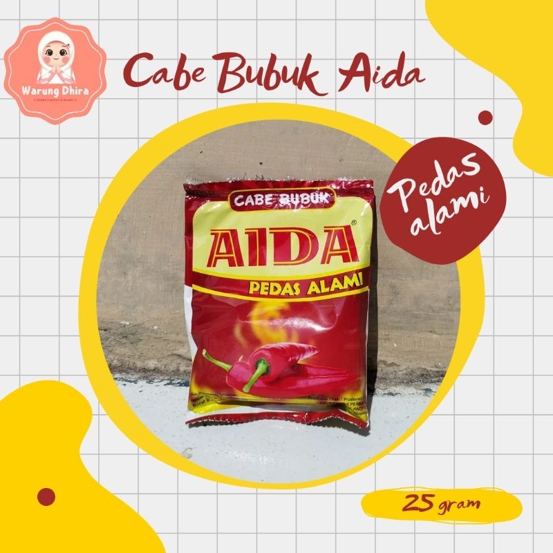 Jual Cabe Bubuk Merk Aida Cabe Kering Kemasan 25gr | Shopee Indonesia