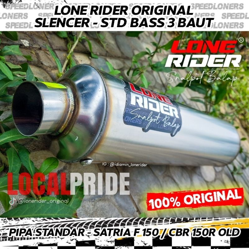 Jual Knalpot Lone Rider Original Silincer STD Bass 3 Baut Pipa Standar Satria Fu CBR 150R Old ...