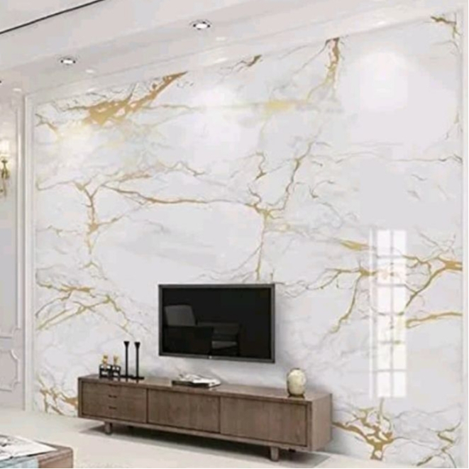 Jual WALLPAPER TERMURAH / Wallpaper Dinding Marmer Kuning Silver Putih ...