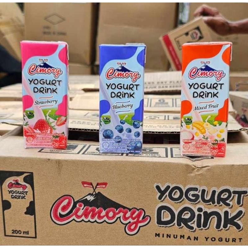 Jual Cimory Yogurt Drink Blueberry Strawberry & Mixed Fruit 125ml & 200ml | Shopee Indonesia