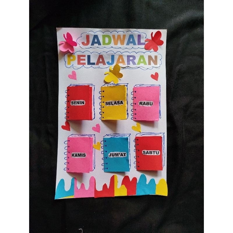 Jual jadwal pelajaran ukuran folio hiasan kelas | Shopee Indonesia