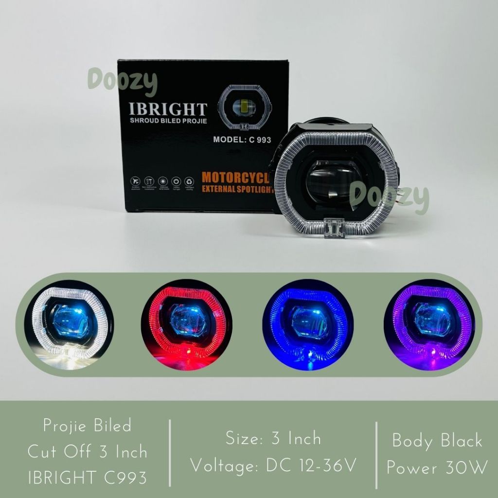 Jual IBRIGHT Projie Cut Off 3 Inch Body Black Tipe C993 Terbaru Projie ...