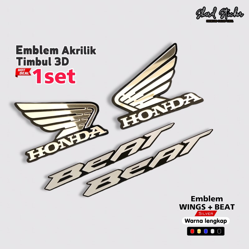 Jual Paket spesial Emblem akrilik honda wings & beat 1 set emblem ...