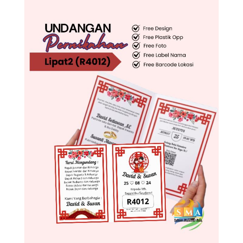 Jual Undangan pernikahan shuang xi chinese cina wedding invitation unik ...