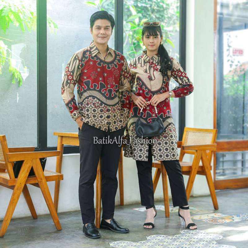 Jual Batik Couple Terbaru Baju Batik Couple Modern Atasan Batik ...