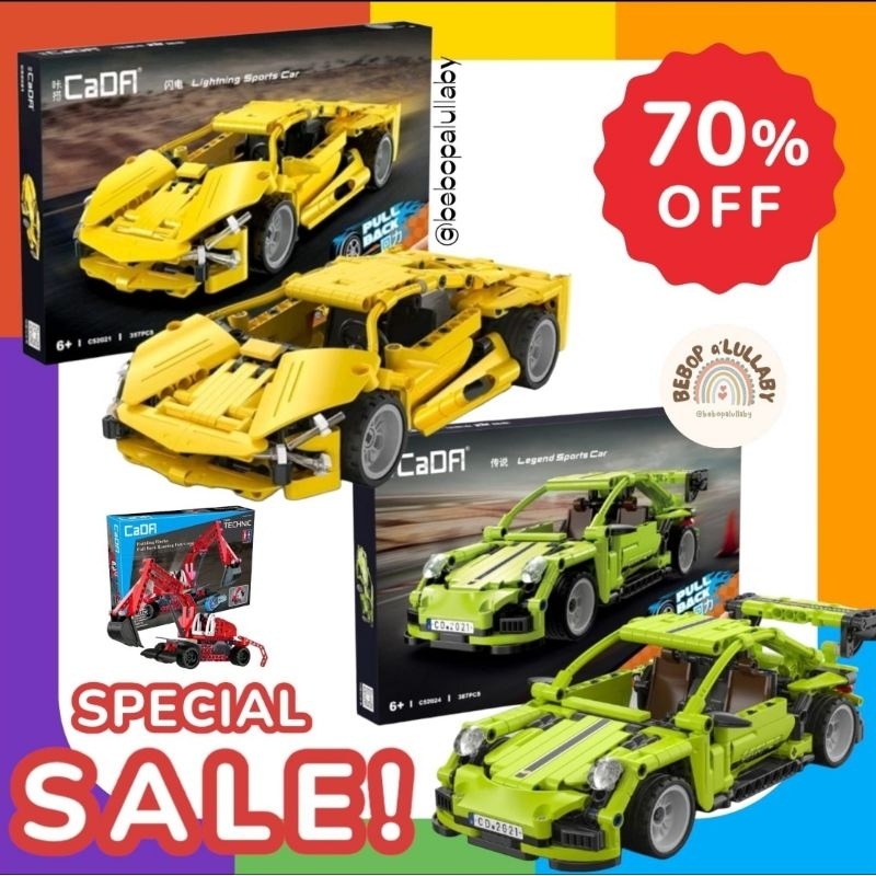 Jual CADA SPORT CAR BRICKS TECHNIC LEGO SPORTS LIGHTNING CARS pull back ...