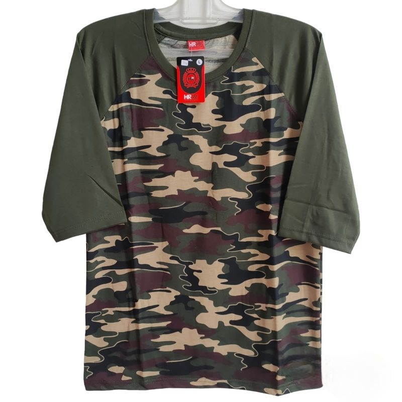 Jual Kaos reglan polos DORENG/ARMY lengan 3/4 uk m l xl xxl xxxl ...