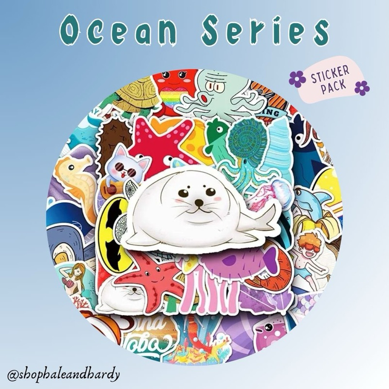 Jual Ocean Series Sticker Pack | Stiker Laut Lucu Aesthetic Eco ...