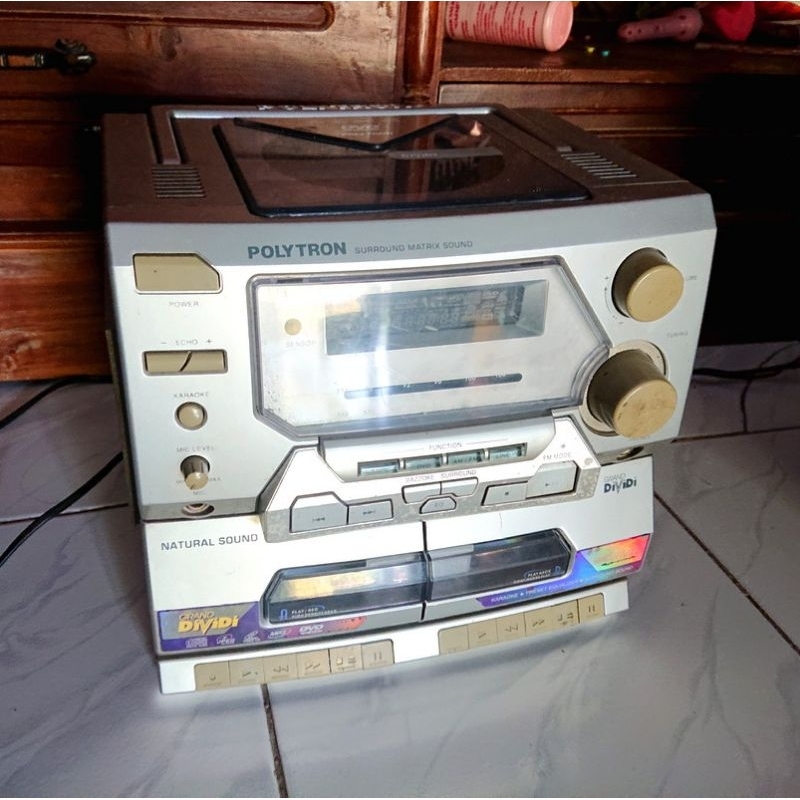 Jual Radio tape compo POLYTRON Deck jumbo bazzoke vintage bukan 64 gb ...