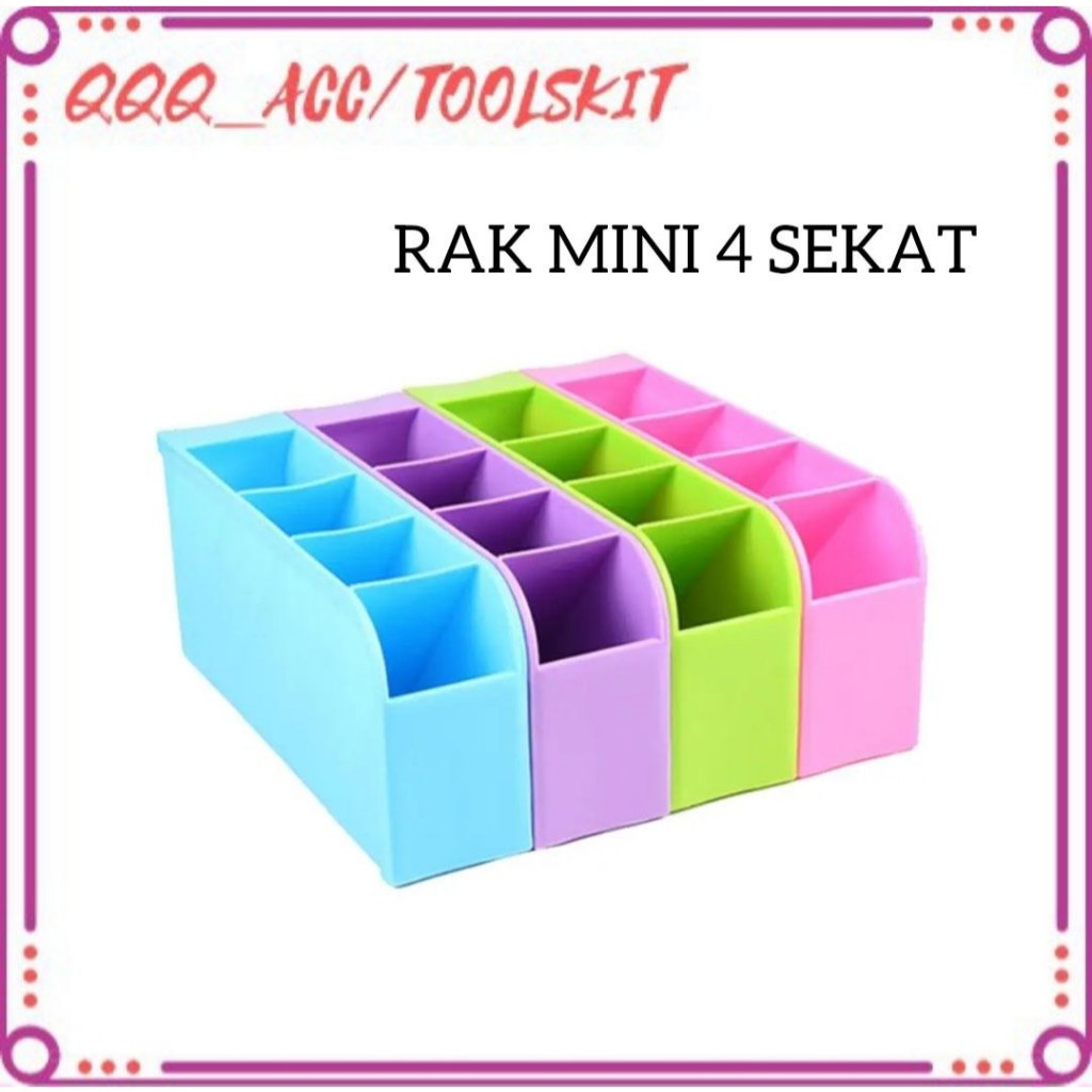 Jual Tempat Sendok Mini Rak Mini 4 Sekat Tempat Penyimpanan Alat Tulis ...