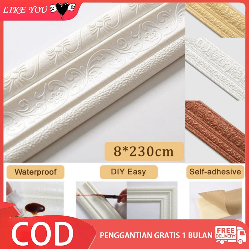 Jual 3D Wall Border List / Wallborder Foam 3D /Walpaper List Foam Stiker Dinding / List dinding ...