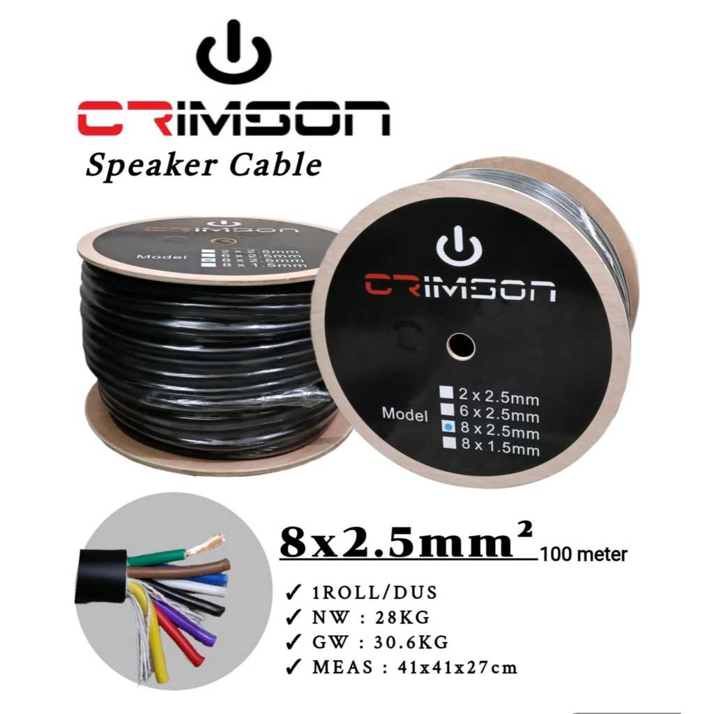 Jual Kabel sound speaker / spiker CRIMSON 8x2,5 8*2,5 8 x 2,5 isi 8 ...