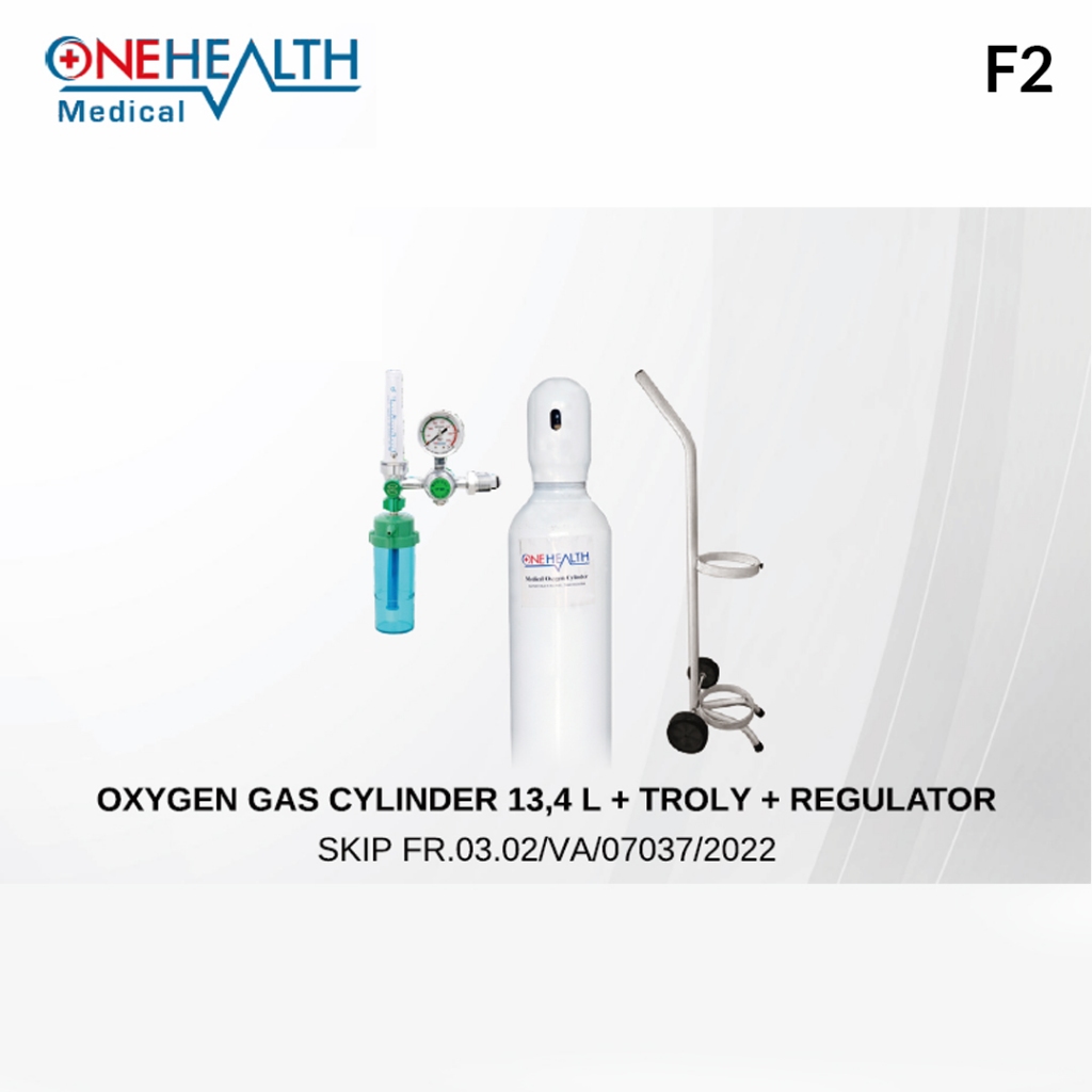 Jual Tabung Oksigen / Oxygen Gas Cylinder 13.4L include Troly dan ...