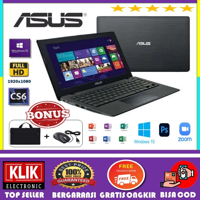 Jual LAPTOP/NOTEBOOK ASUS X200 / 4GB - HDD 500GB / WIN10 / 12"inch ...