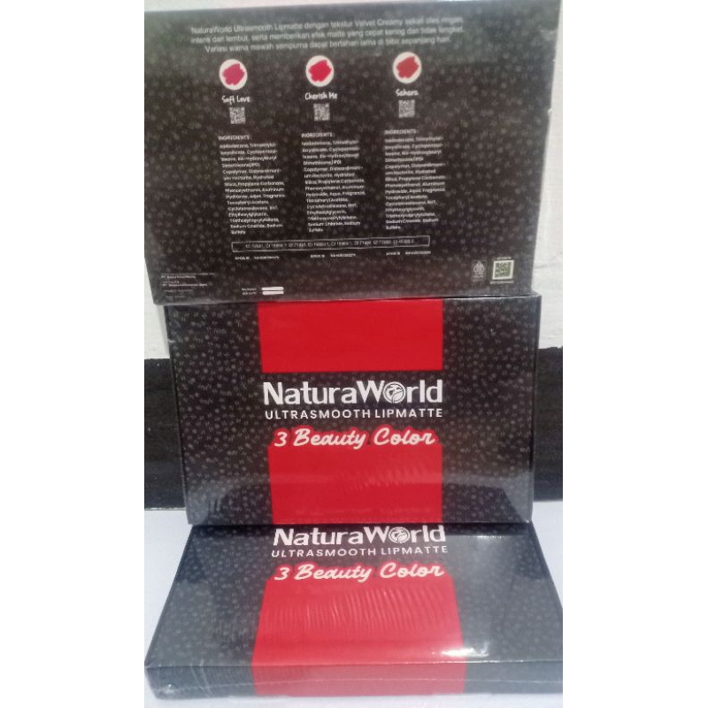 Jual NATURA WORLD ULTRA SMOOTH LIPMATTE 3 BEAUTY COLOR ORIGINAL CHERISH ...