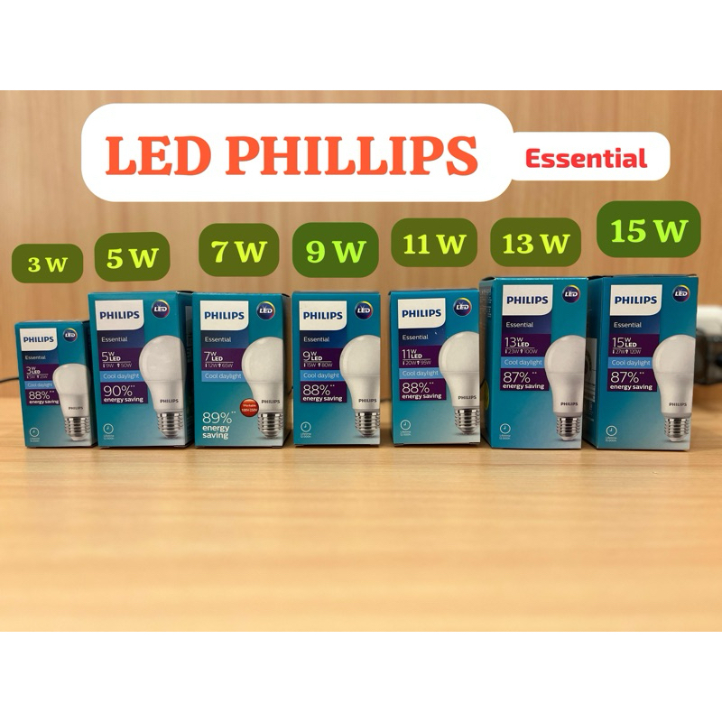Jual Phillips LED Essential cahaya putih / Lampu LED Phillips Essential / 3W, 5W, 7W, 9W, 11W ...