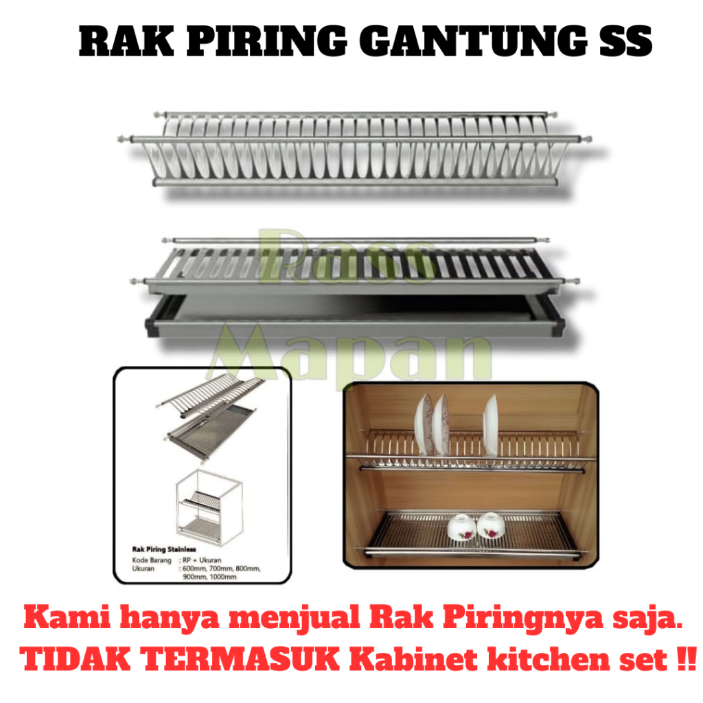 Jual Rak Piring Gantung Tatakan Lemari Kitchen Set Stainless Steel ...