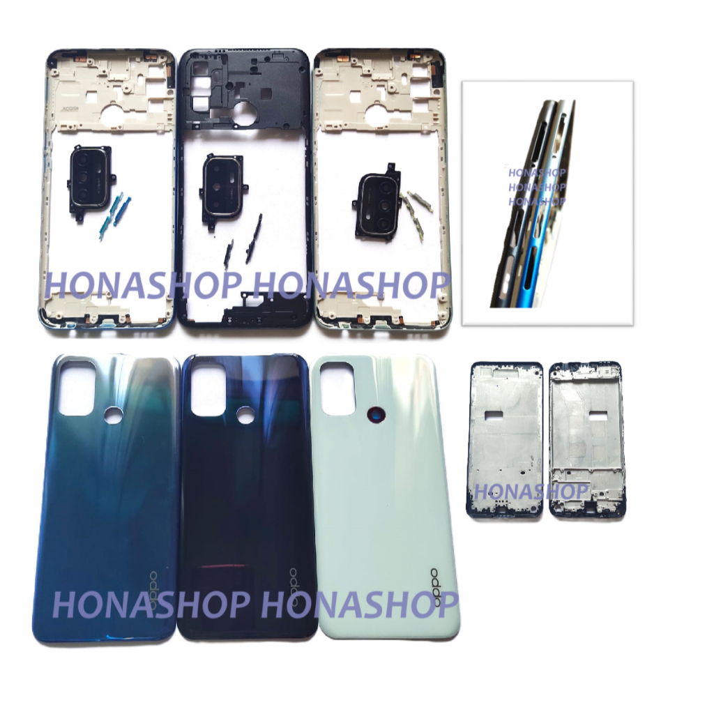 Jual TULANG FRAME BAZEL + BACK CASING HOUSING FULLSET OPPO A53 A33 2020 ...