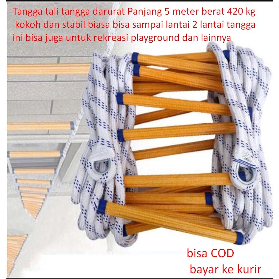Jual Tangga tali tangga darurat Panjang 5 meter berat 420 kg kokoh dan ...