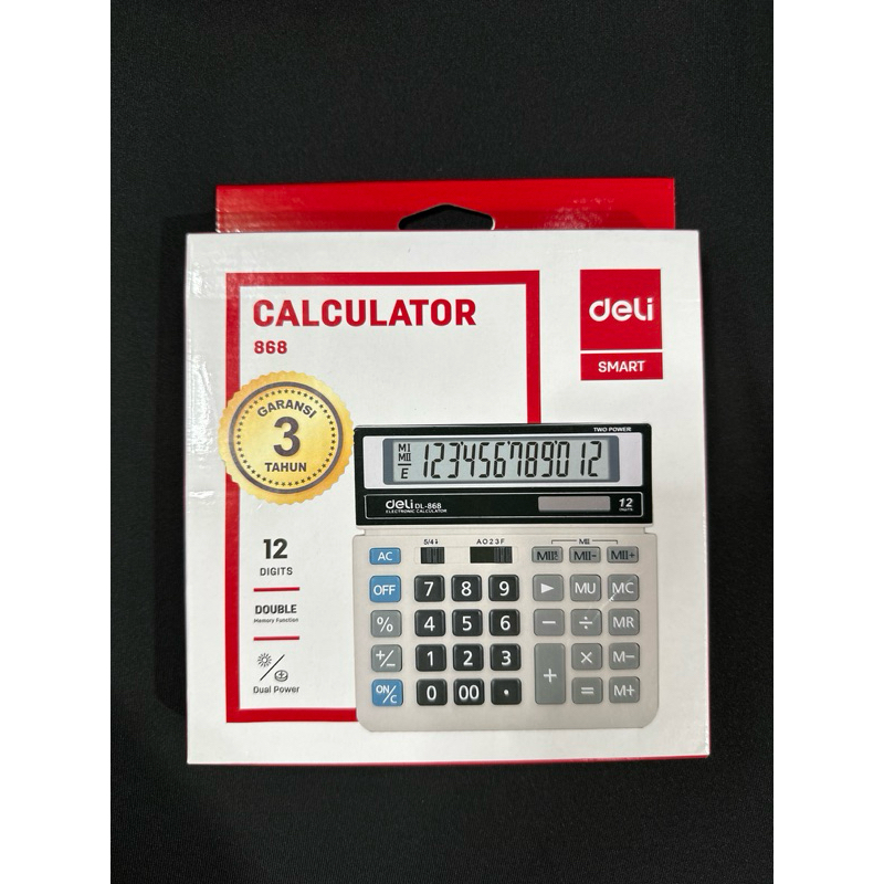 Jual Kalkulator/ Calculator 12 Digits Deli DL-868 | Shopee Indonesia