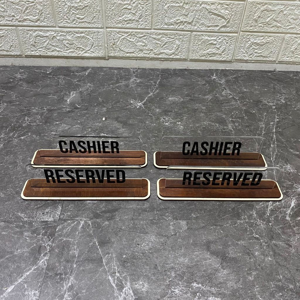 Jual Table Sign Reserved Cashier Custom | Minimalis Modern Murah ...