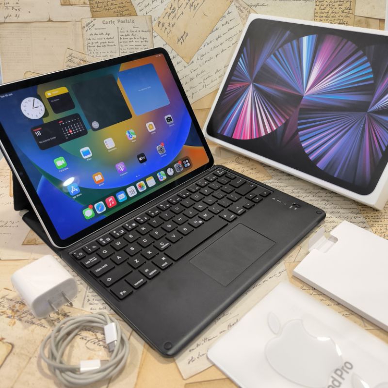 Jual iPad Pro M1 512GB WiFi 11" + Keyboard Mulus Fullset Original - Silver | Shopee Indonesia