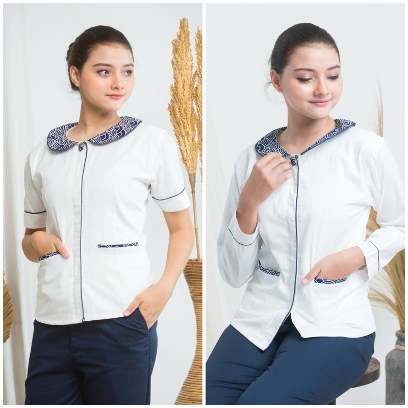 Jual SOPHIE Navy Blue seragam baju suster/ nanny uniform/ hotel spa ...