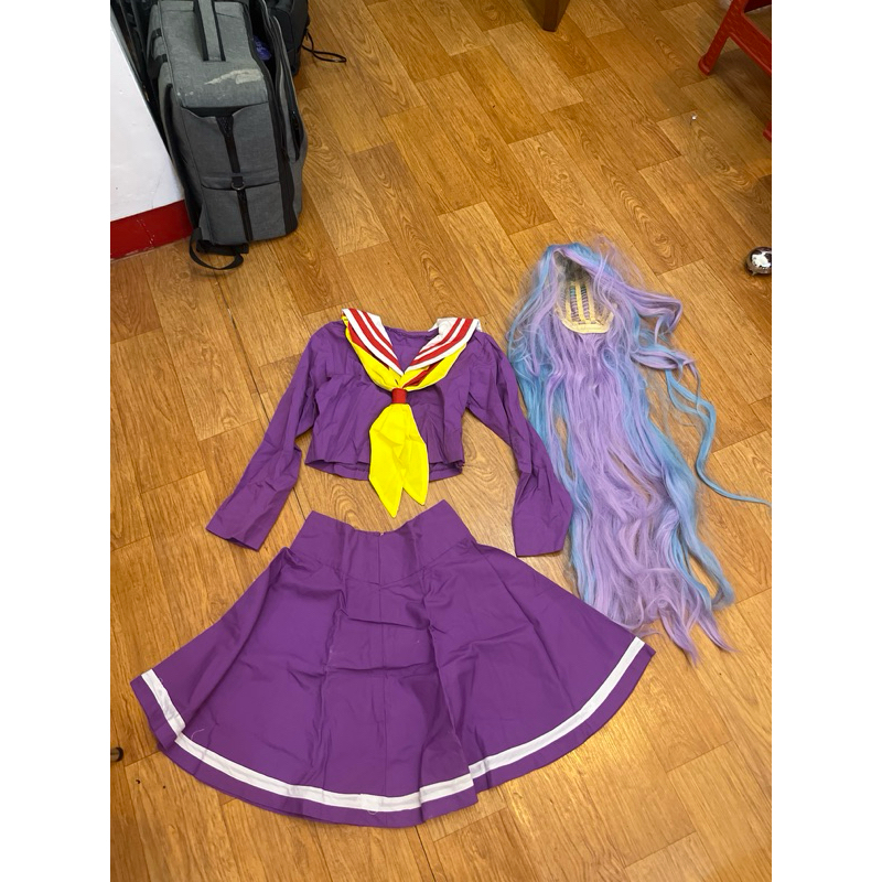 Jual shiro no game no life cosplay costume wig dan seifuku | Shopee ...