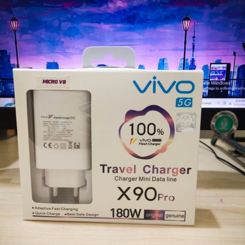 Jual Travel Charger Vivo X90 Pro 5G Kotak 180W Type c Fast Charger ...
