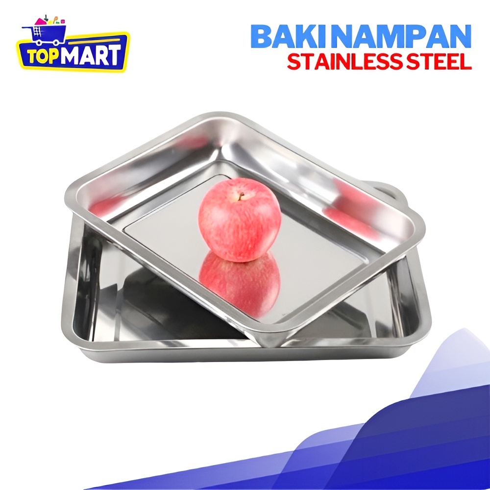Jual NAMPAN BAKI STAINLESS WADAH TEMPAT SAJI MAKANAN PRASMANAN BAKI ...