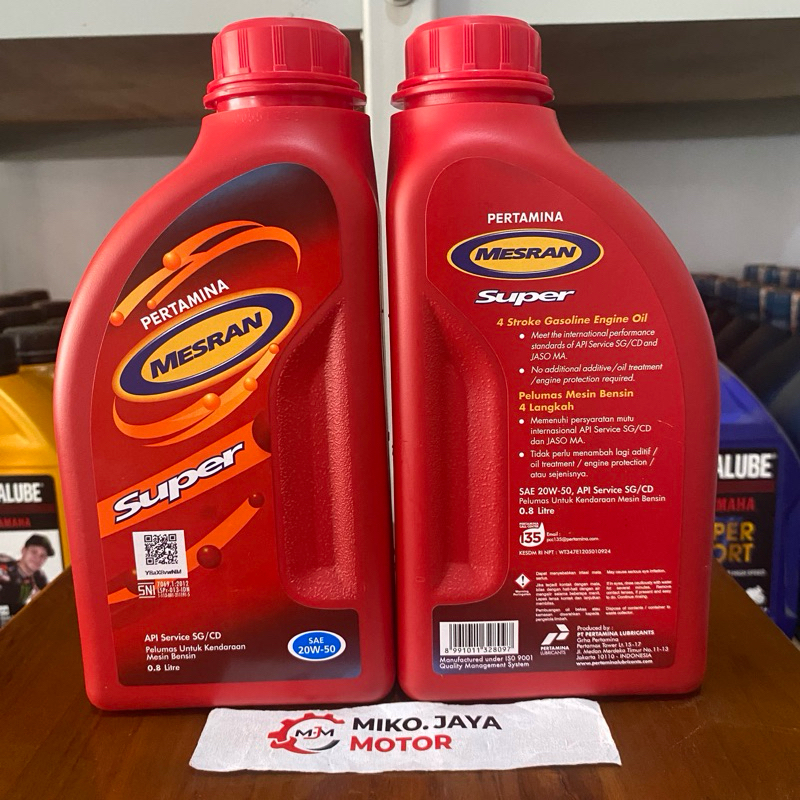 Jual OLI MESRAN SUPER 0,8 LITER SAE 20W-50 ORIGINAL | Shopee Indonesia