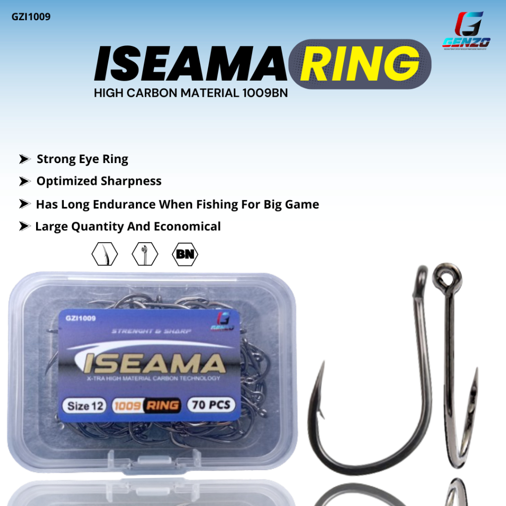 Jual Kail Pancing GENZO ISEAMA Ring 1009 Isi 100 PCS Kail Pancing Box ...