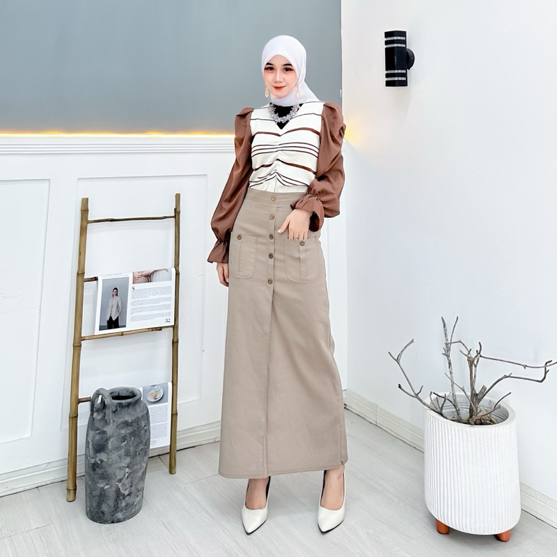 Jual Higwaist Rok Panjang Wanita.Panjang 90cm. Cocok Buat hijabers ...