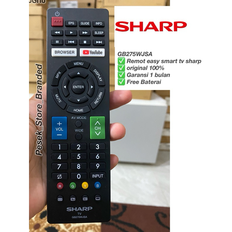 Jual Remot Easy smart tv sharp GB275WJSA baru original dan garansi 1 bulan | Shopee Indonesia