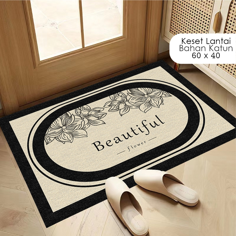 Jual Keset Lantai Rumah Katun Anti Slip Kamar Mandi Keset Kaki Ukuran 60 X 40 Outdoor Indoor ...