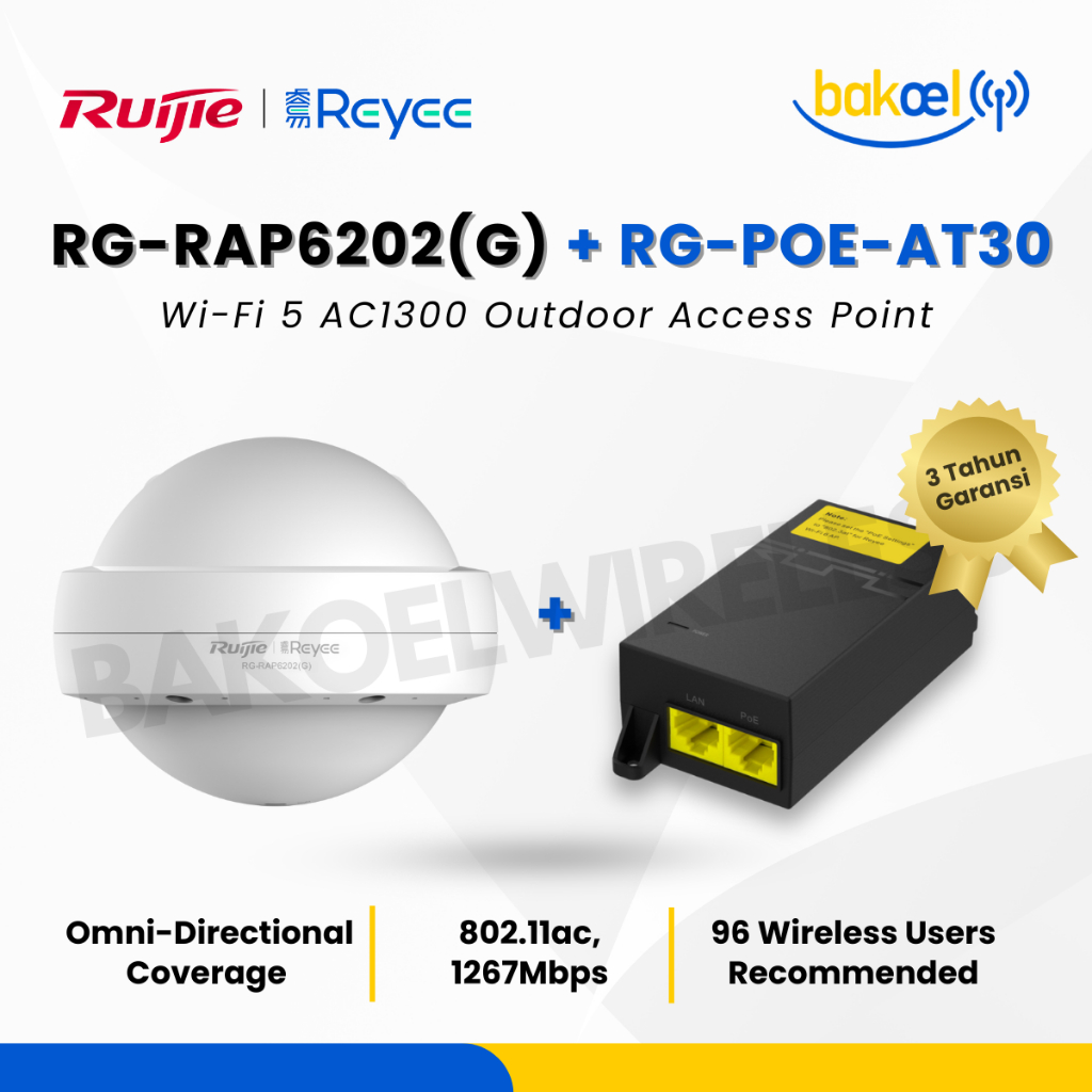Jual Ruijie Reyee RG-RAP6202(G) Outdoor Omni Access Point - AP+POE AT30 ...