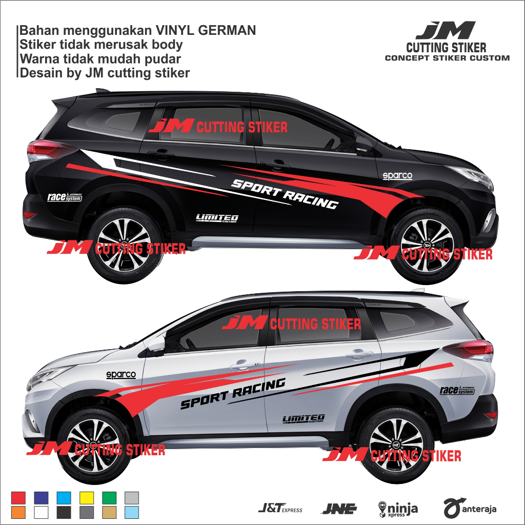 Jual Stiker mobil all new rush terios stiker cutting variasi body mobil ...