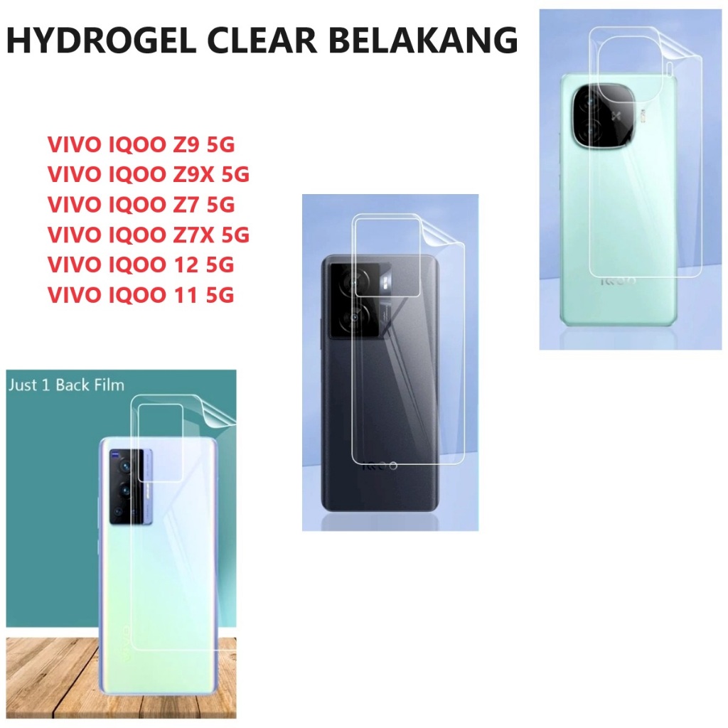 Jual ANTI GORES BELAKANG HYDROGEL CLEAR VIVO IQOOZ9 5G IQOO Z9X 5G IQOO Z7 5G Z7X 5G IQOO 12 5G ...