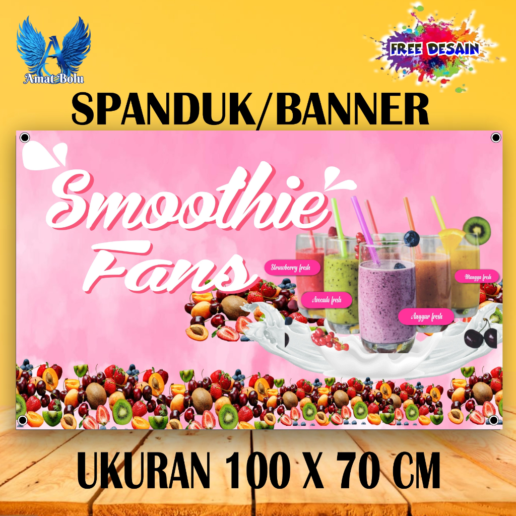 Jual Cetak Banner Cetak Spanduk FRESH SMOOTHIES Ukuran 100X70 CM BISA REQUEST | Shopee Indonesia