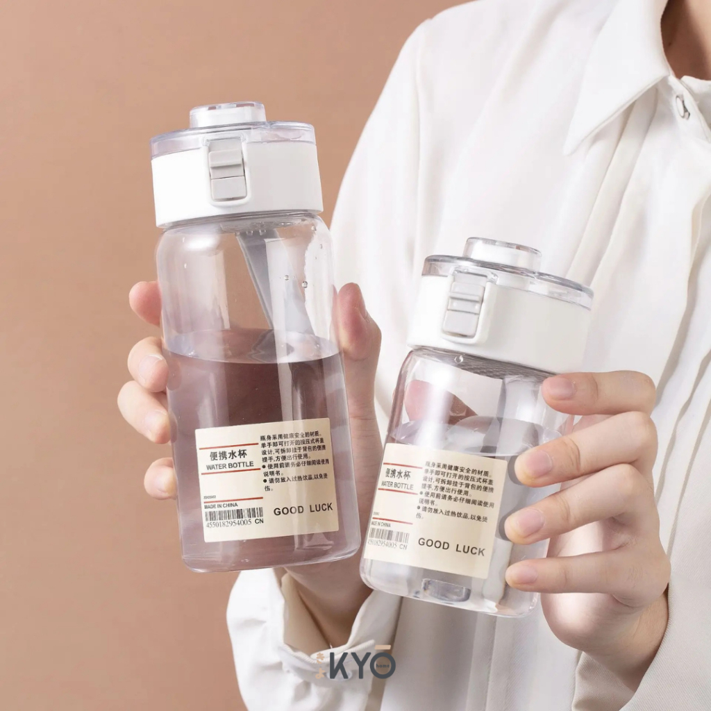 Jual KYO Botol Minum Putih Transparan Bening Estetik Botol Air Minum ...