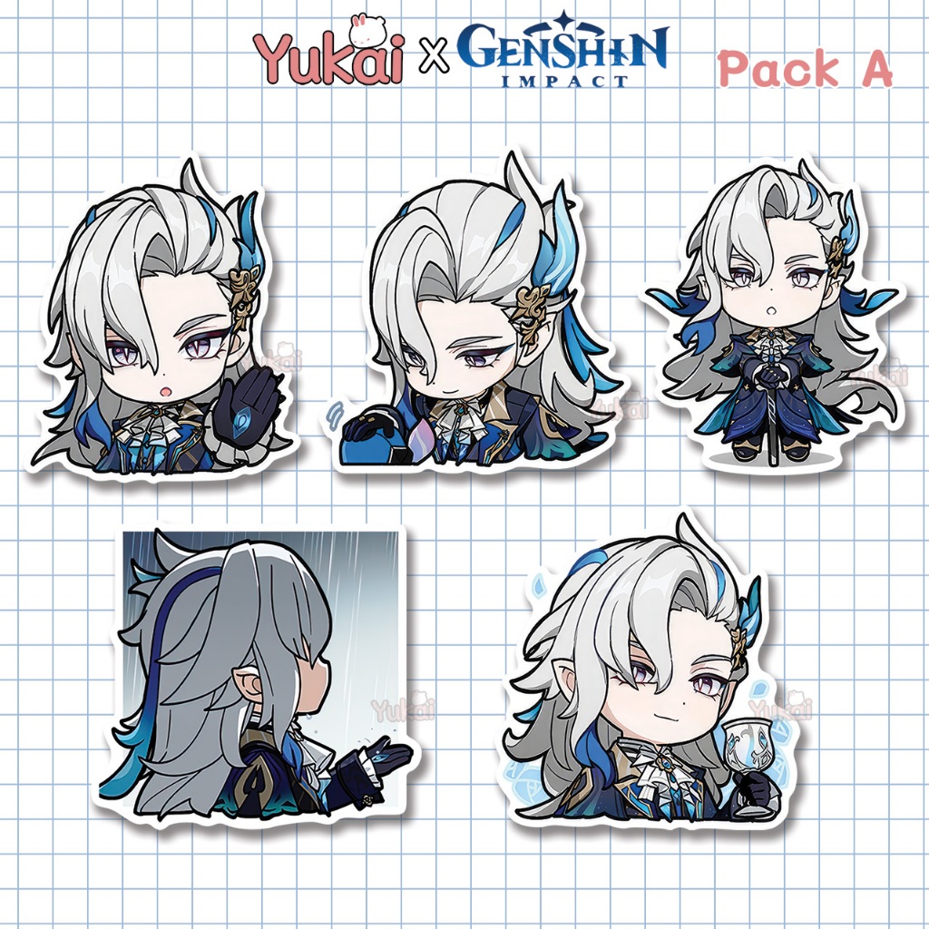 Jual Stiker Pack Neuvillette Genshin Impact Premium, Sticker Anime ...
