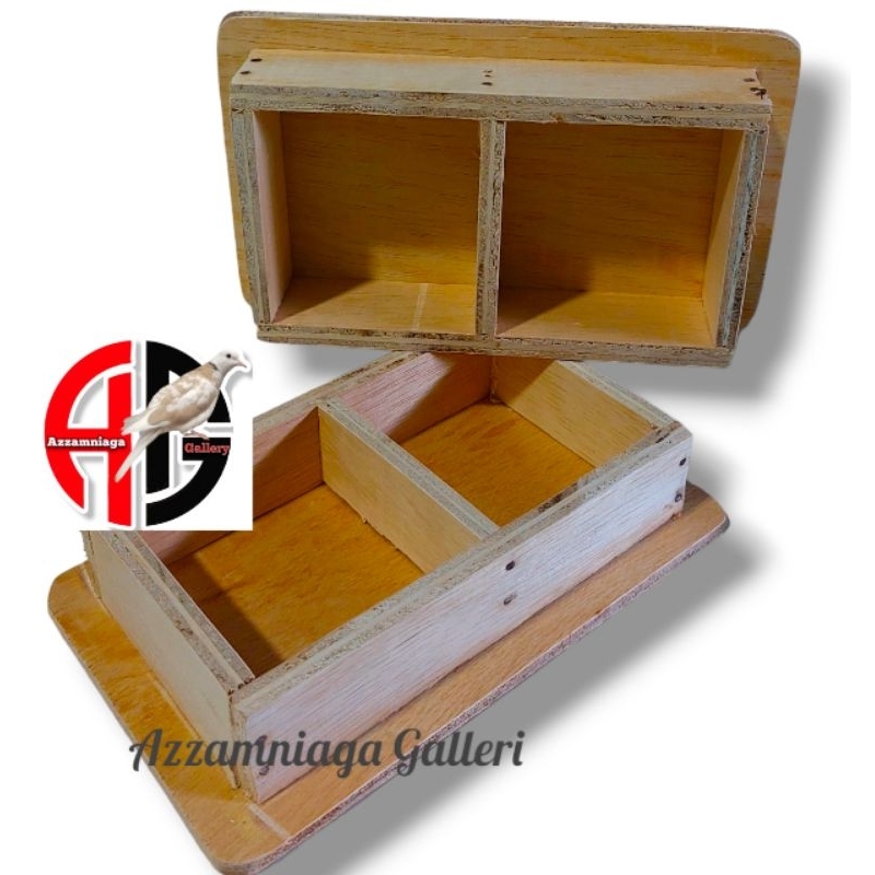Jual TEMPAT PAKAN MERPATI ANTI TUMPAH KAYU 2 SEKAT CEPUK MERPATI ...