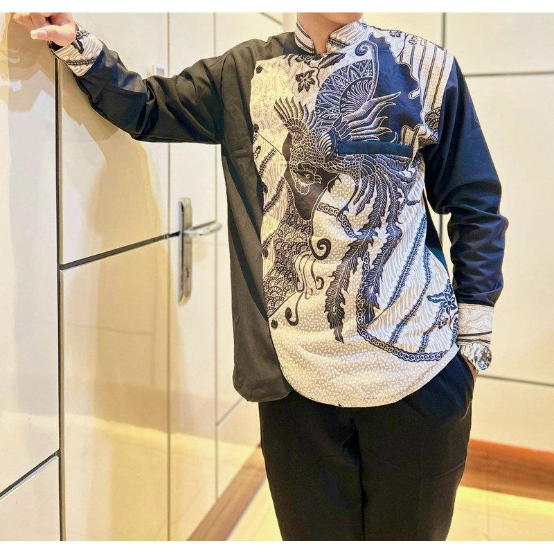 Jual batik beskap moderen jascop crem katun halus | Shopee Indonesia