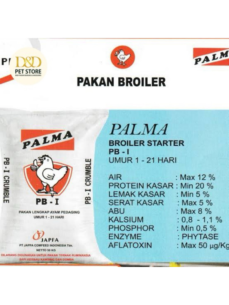 Jual Pakan Ayam BR PALMA PB-1 COMFEED konsentrat pedaging JAPFA COMFEED ...