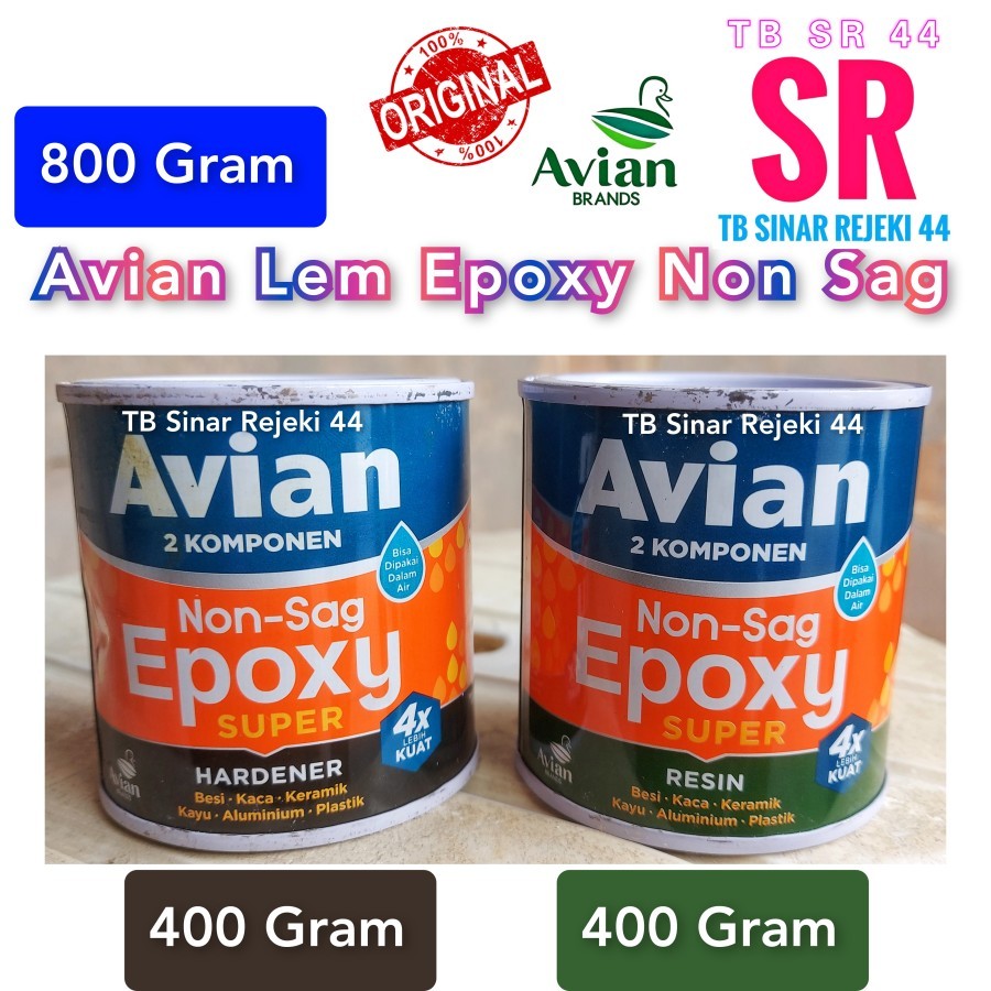 Jual [AVIAN LEM EPOXY NON SAG SUPER 800 Gram SET] 2 Komponen KOMPLIT ...