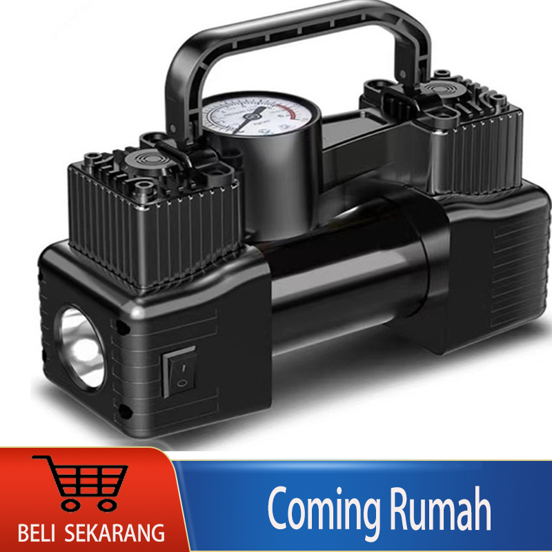 Jual KOMPRESSOR PORTABLE POMPA ANGIN BAN MOBIL - DUAL CYLINDER ...
